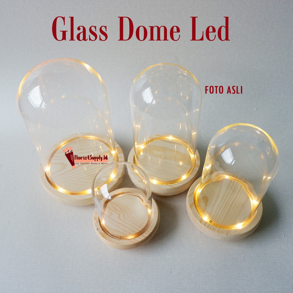 Jual [Termasuk Lampu] Glass Dome Led / Flower Dome Light / Lampu Kubah ...