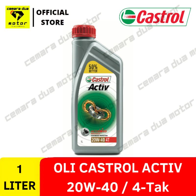Jual OLI CASTROL ACTIV 20W-40 4TAK 1 LITER OLI CASTROL SILVER HIJAU OLI ...