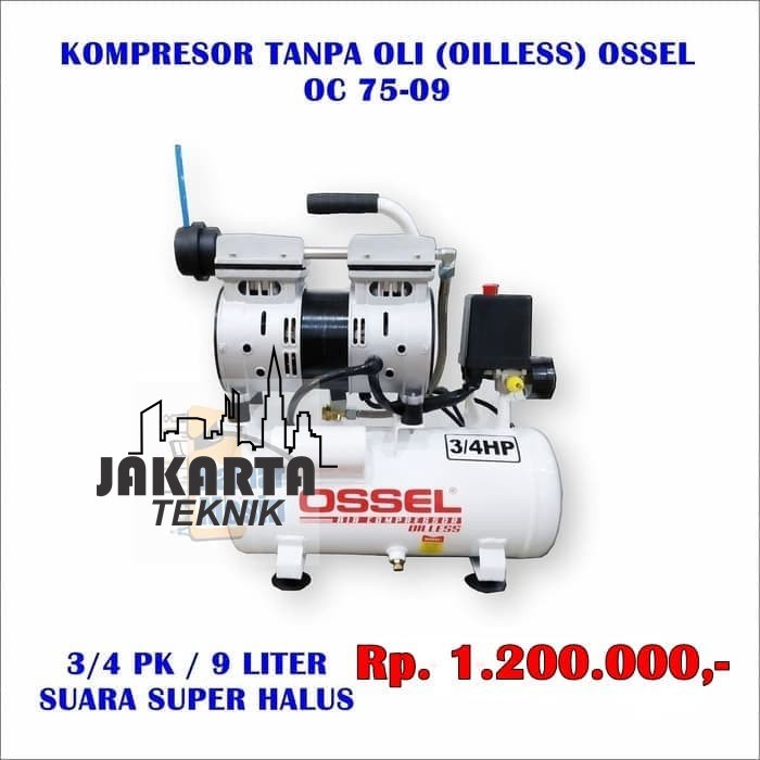 Jual Kompresor Tanpa Oli 3/4 PK Kompresor Oiless 3/4PK Ossel/KOMPRESOR ...