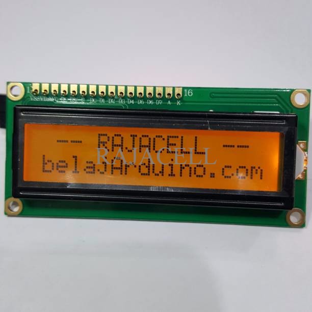 Jual LCD 1602 16x2 Backlight lampu Orange kuning gold untuk Arduino ...
