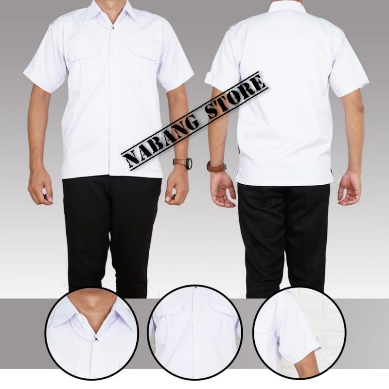 Jual Enzino Kemeja Seragam PDL Putih / Kemeja PDL Biru Dongker / Kemeja ...