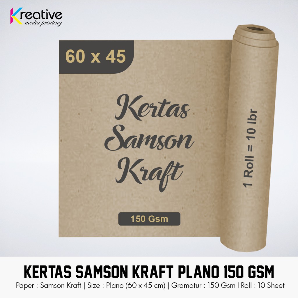 Jual Kertas Samson Kraft Lokal (60 x 45 cm - 150 Gsm - 1 Roll = 10 lbr ...