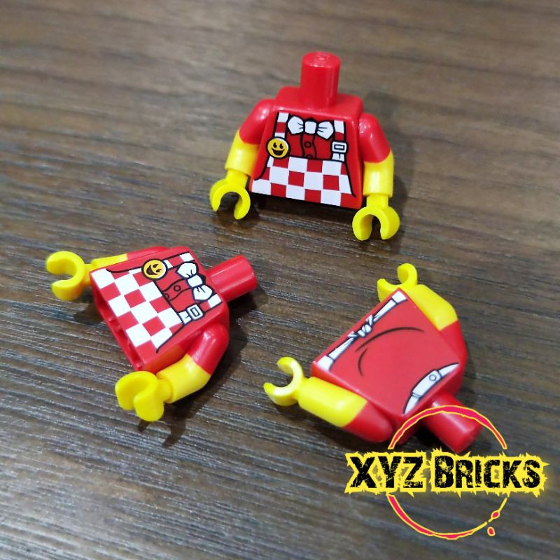 Jual LEGO PARTS 6183854 Torso - Mini Upper Part No. 3797 Bright Red ...