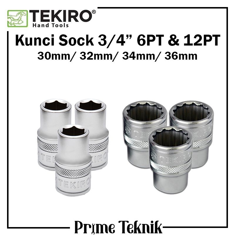 Jual Kunci Sock 3/4 6PT 12PT 30mm 32mm 34mm 36mm Tekiro Mata Sok 30 32 ...