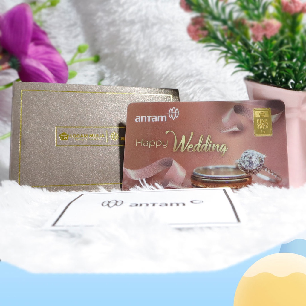 Jual Emas Antam 1 Gram Gift Series - Gift Card Happy Wedding Gold ...