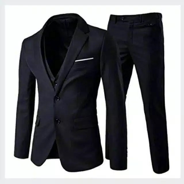 Jual SETELAN JAS PRIA 3in1/SETELAN JAS ROMPI CELANA FORMAL PRIA/SETELAN JAS NIKAH/SETELAN BLAZER ...