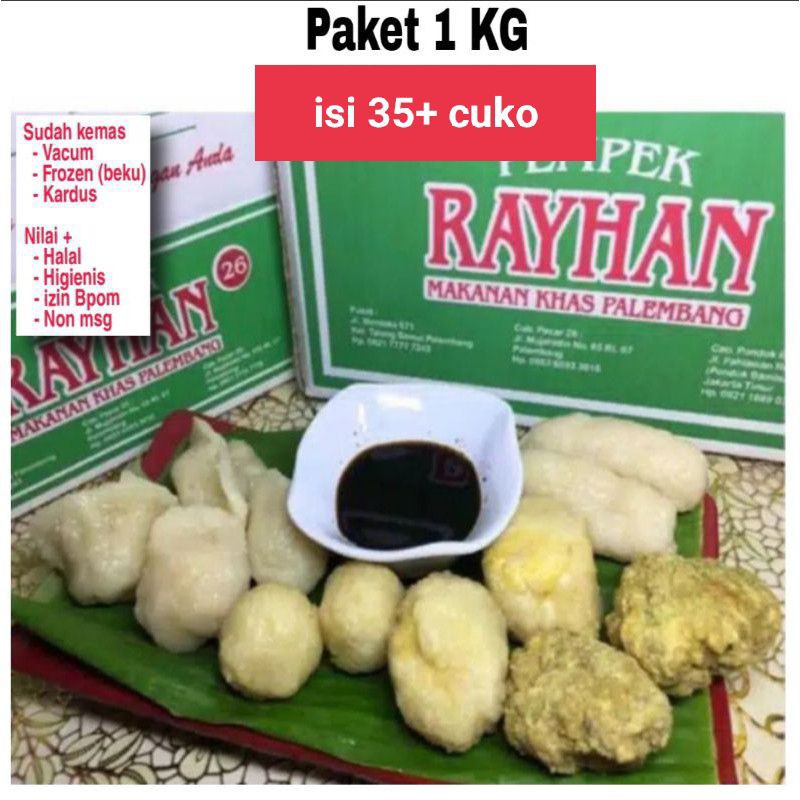 Jual Paket 1 KG 40 pc pempek palembang RAYHAN, Reyhan,reihan vacum ...