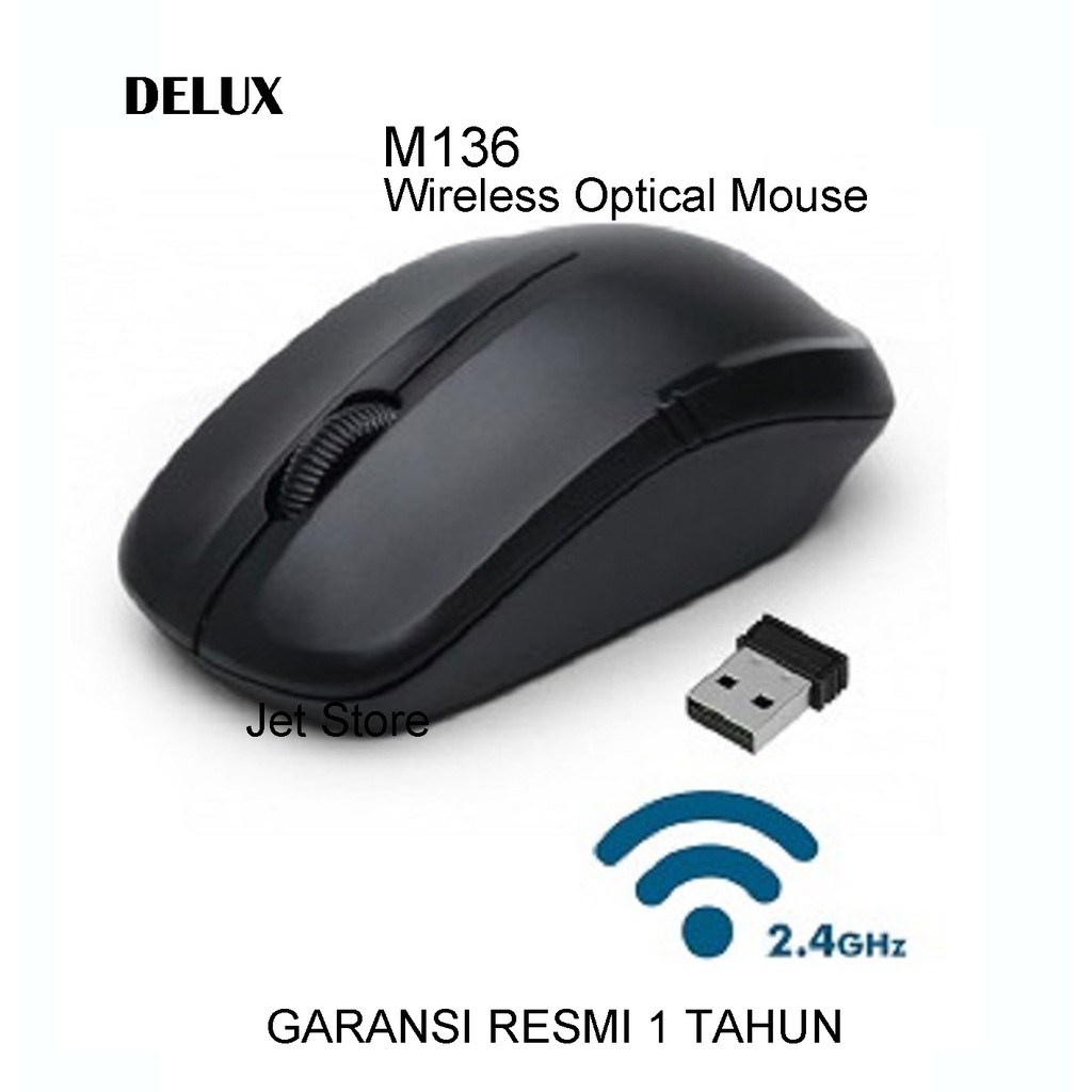 Jual Delux Wireless Optical Mouse M136 | Shopee Indonesia