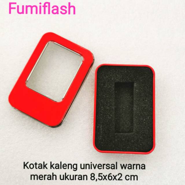 Jual Box Kotak kaleng besi universal usb flashdisk warna merah | Shopee ...