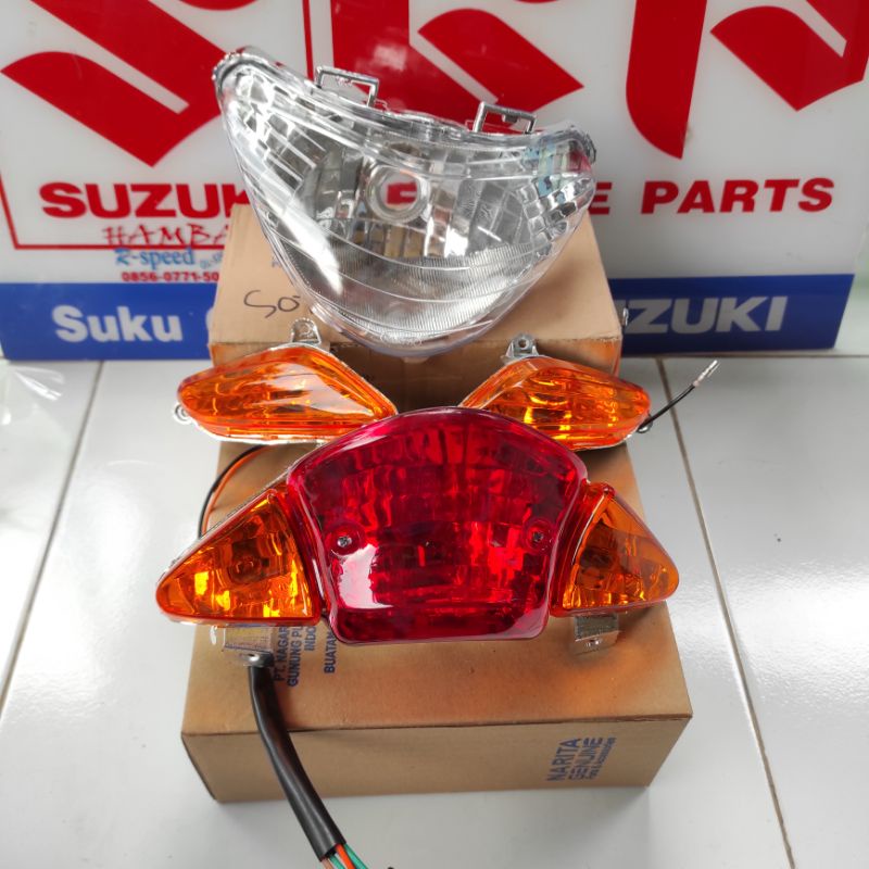 Jual stoplamp sein kuning dan reflektor set satria 2 tak hiu boing lscm ...