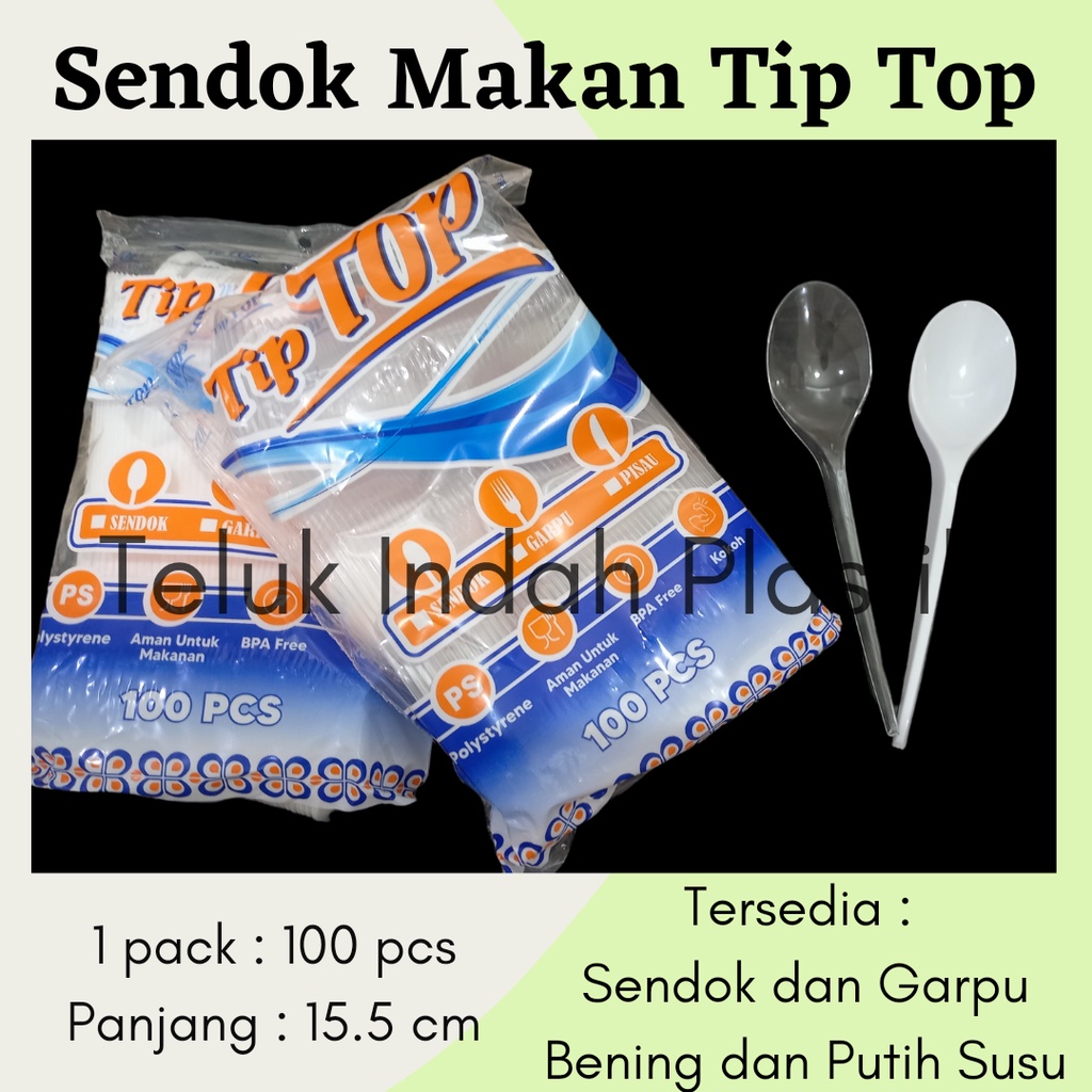 Jual Sendok Garpu Makan Plastik Bening dan Putih Susu Tip Top Murah ...
