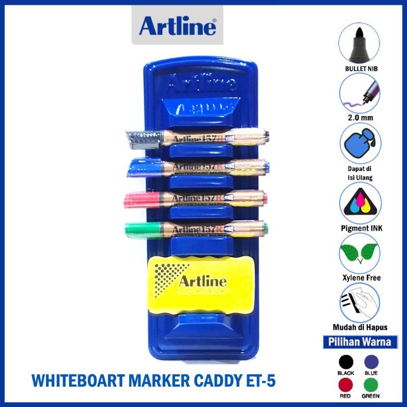 Jual Artline Whiteboard Marker Caddy Set ET-5 / Spidol Papan Tulis Set ...