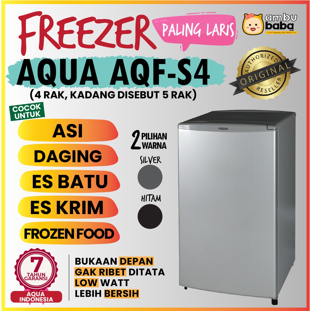 Jual Kulkas Freezer Asi Daging Es Batu AQUA AQF S4 4 rak | Shopee Indonesia