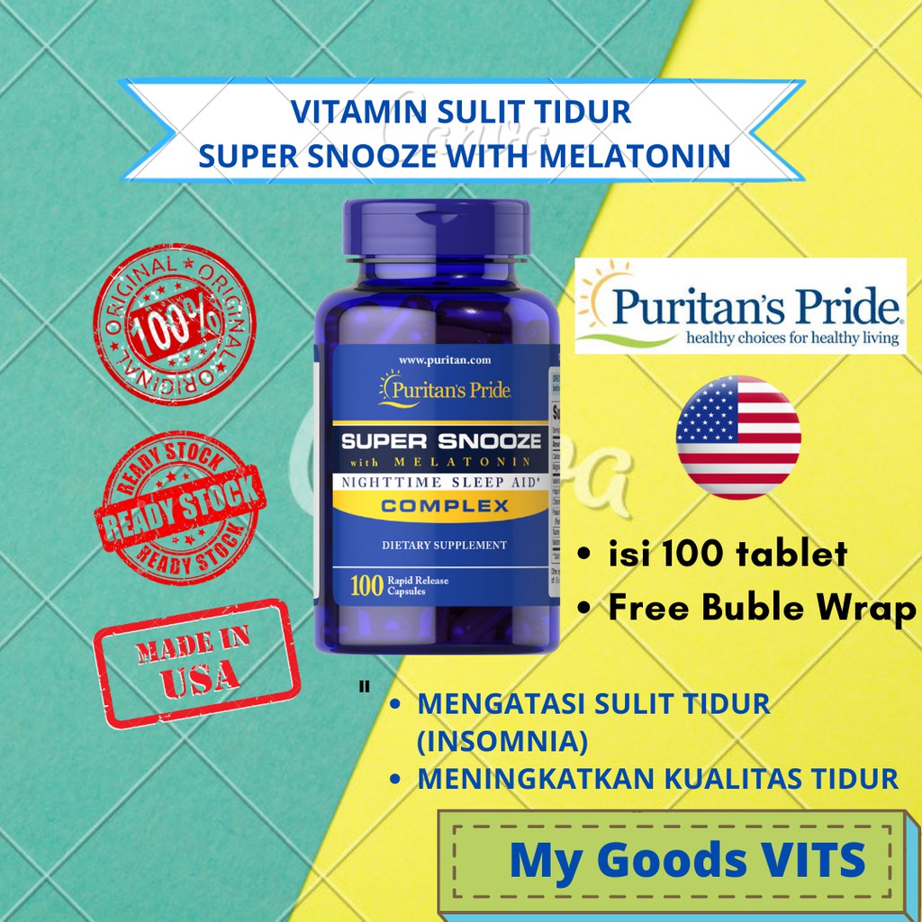 Jual Puritan Pride Suplemen Vitamin Super Snooze with Melatonin isi 100 ...