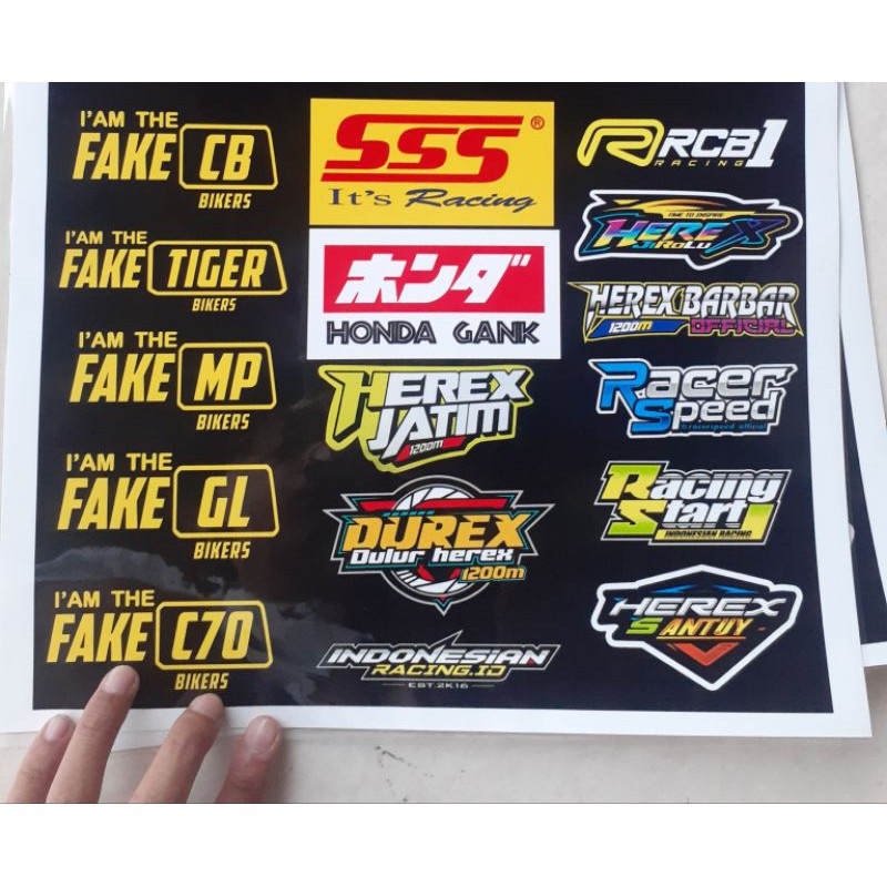 Jual STIKER HEREX RACING STICKER FAKE CB FAKE GL FAKE TIGER FAKE MP ...