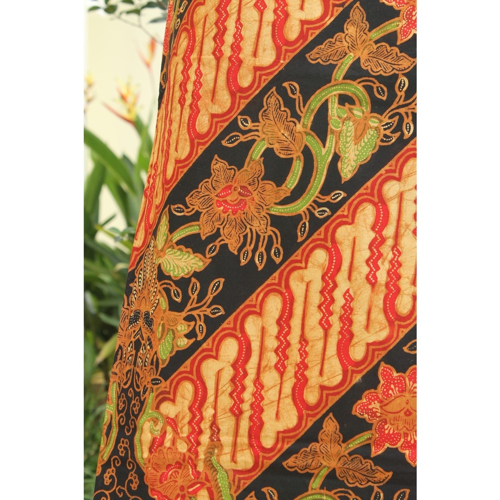 Jual Kain Batik Tulis Kombinasi Motif Lereng Bunga Merah (Handmade ...