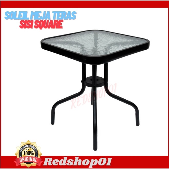 Jual meja teras kaca/meja taman kotak/meja square/meja soleil | Shopee ...
