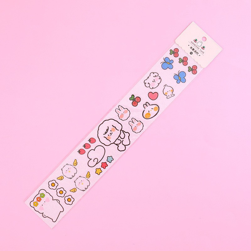 Jual Sticker Panjang Aesthetic Lucu Bear Bunny DIY Journaling Scrapbook ...