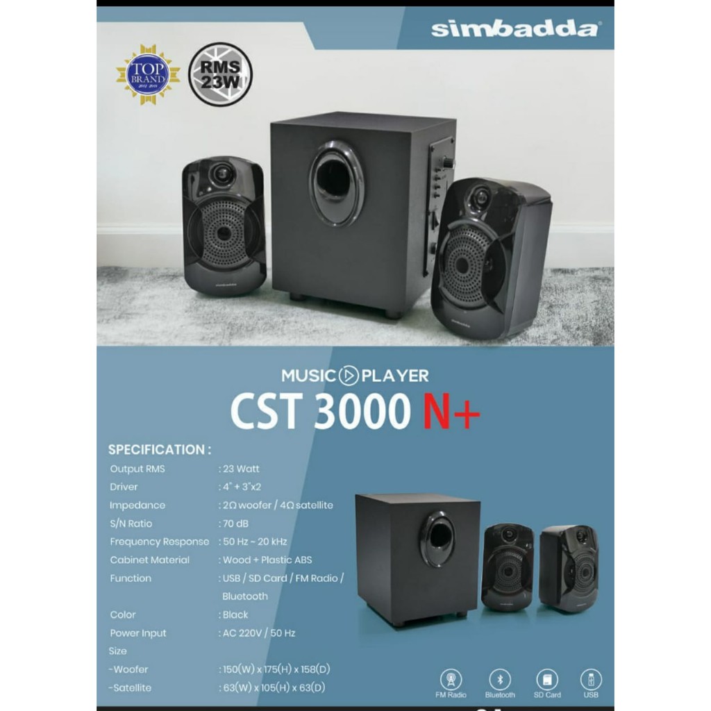 Jual Simbadda CST 3000 N - Ori + RECEIVER BLOETOOTH (USB, SD CARD AUX ...