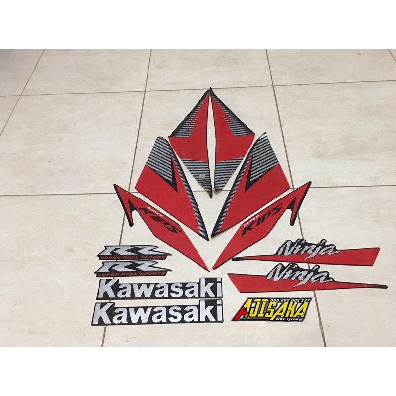 Jual stiker motor kawasaki ninja rr 2014 2015 merah hitam hitam ...