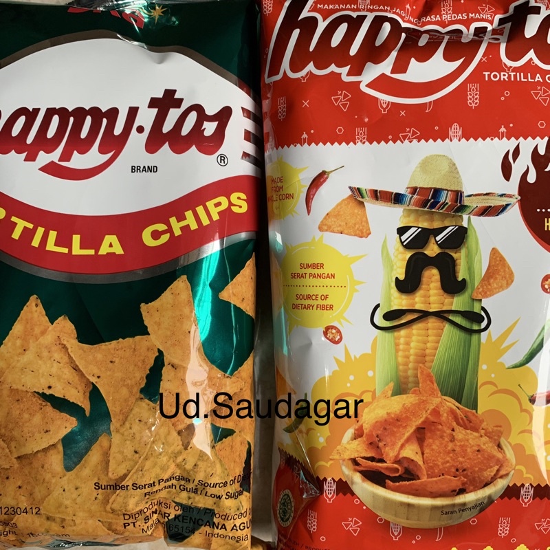 Jual Happytos Happy Tos Tortilla Chips Snack Jagung Pedas | Hijau 160Gr ...