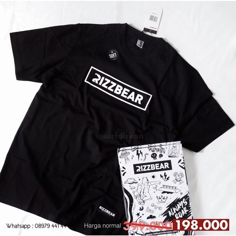 Jual T-shirt Rizzbear Basicbox Black Original Rizzbear | Shopee Indonesia