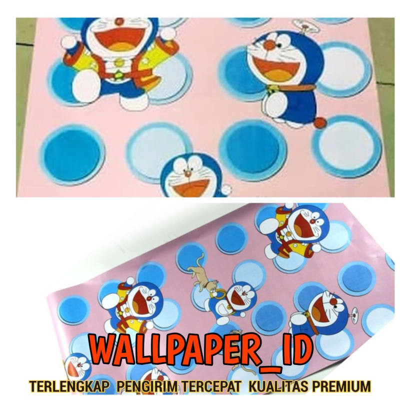 Jual Wallpaper Sticker Dinding Karakter Doraemon Polkadot Pink PREMIUM | Shopee Indonesia