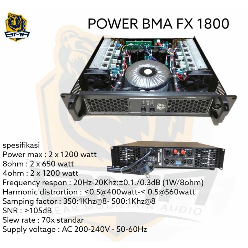 Jual POWER AMPLIFIER BMA FX1800 POWER BMA CLAS H ORIGINAL | Shopee Indonesia