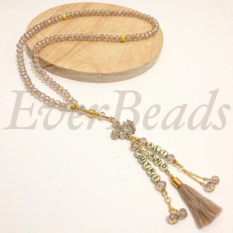 Jual TASBIH 99 BUTIR CUSTOM 2 NAMA | TASBIH SESERAHAN | FREE BOX MEWAH ...