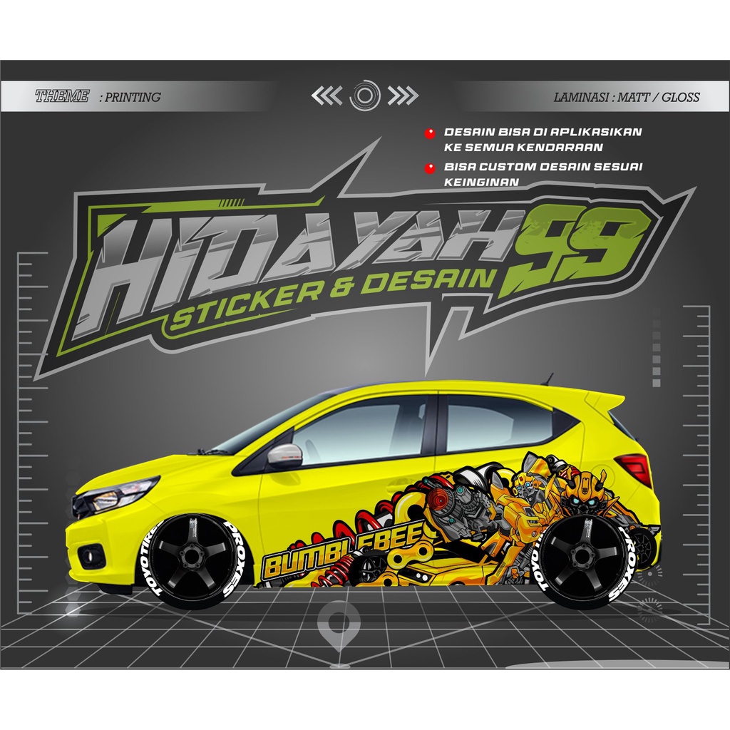 Jual STICKER SETIKER STIKER HONDA BRIO BUMBLEBEE TRANSFORMERS | Shopee ...