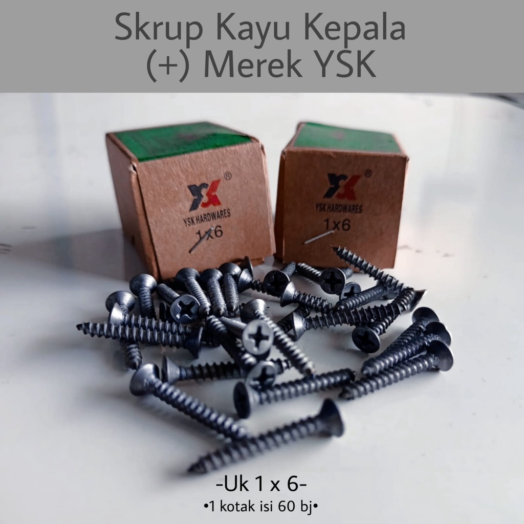 Jual Skrup Kayu Kepala (+) Merek YSK / Berbagai Macam Ukuran / Skrup ...