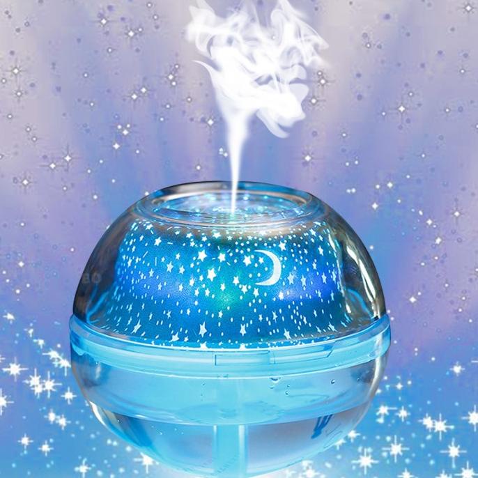 Jual Humidifier Aromatherapy Oil Diffuser LED Night Projection Lamp ...