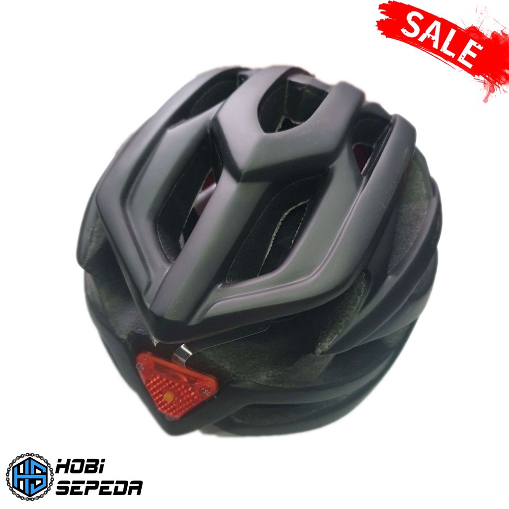 Jual Taffsport Helm Sepeda Eps Pvc Shell Dengan Lampu Segitiga Shopee