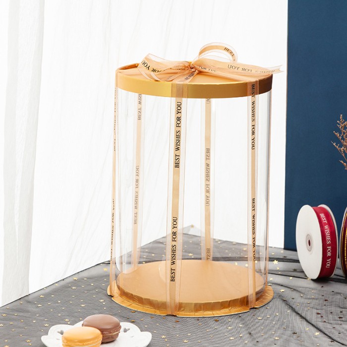 Jual CAKE BOX MIKA BULAT BIASA 30X45 GOLD HAMPERS BOX KOTAK KUE HADIAH ...