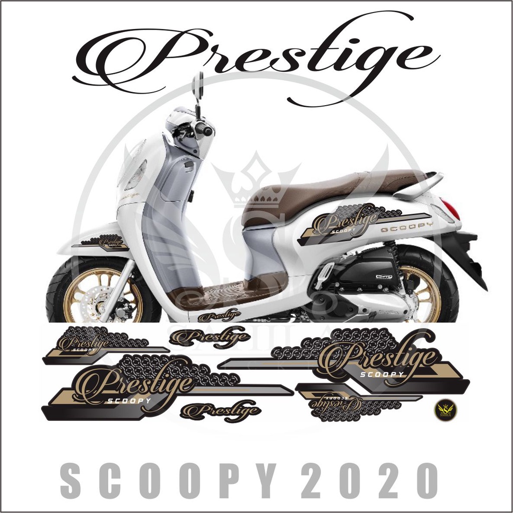 Jual STICKER MOTOR SCOOPY PRESTIGE 2020 VARIASI HITAM LIS GOLD | Shopee ...
