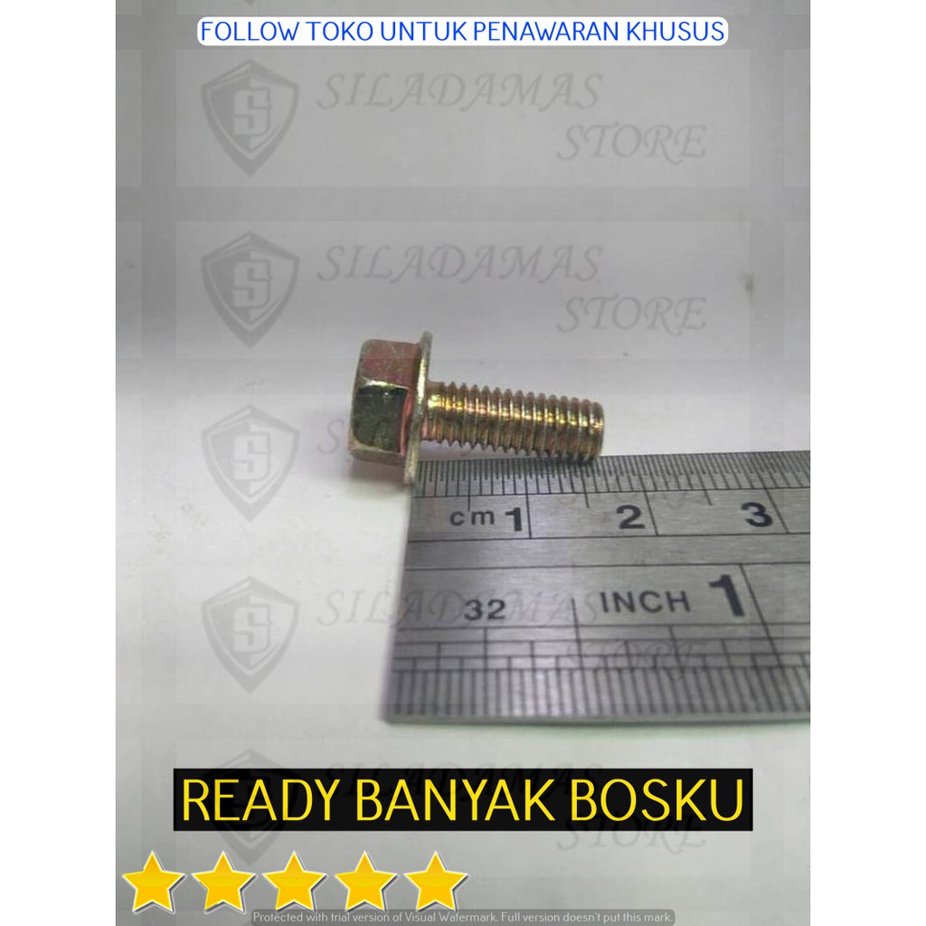 Jual 7 pcs M6x16 Flange Bolt Kuning (Baut Topi) | Shopee Indonesia