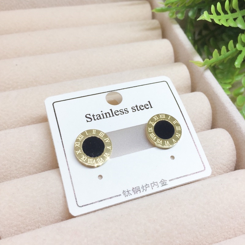 Jual anting bulat hitam titanium gold(pasak) | Shopee Indonesia