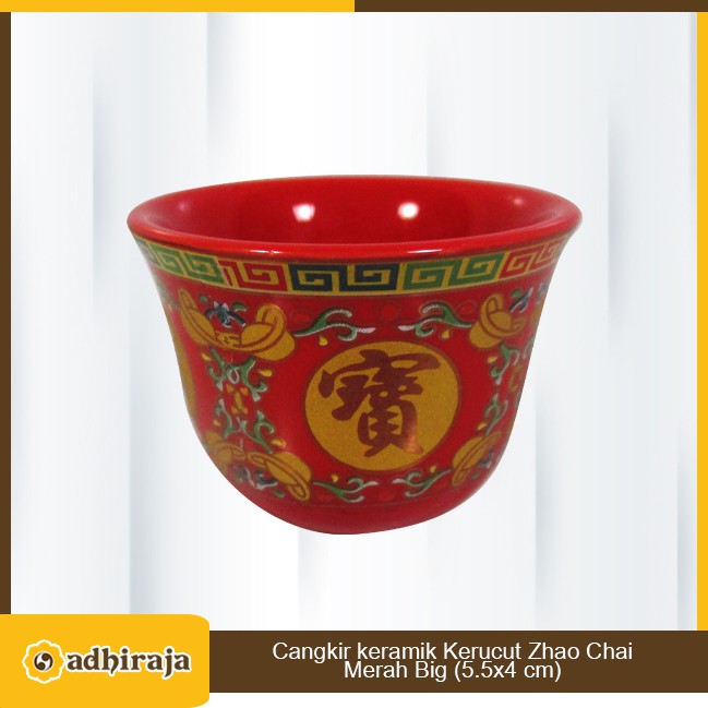 Jual Cangkir Cawan Puja Persembahan keramik kerucut Zhao chai merah Big ...