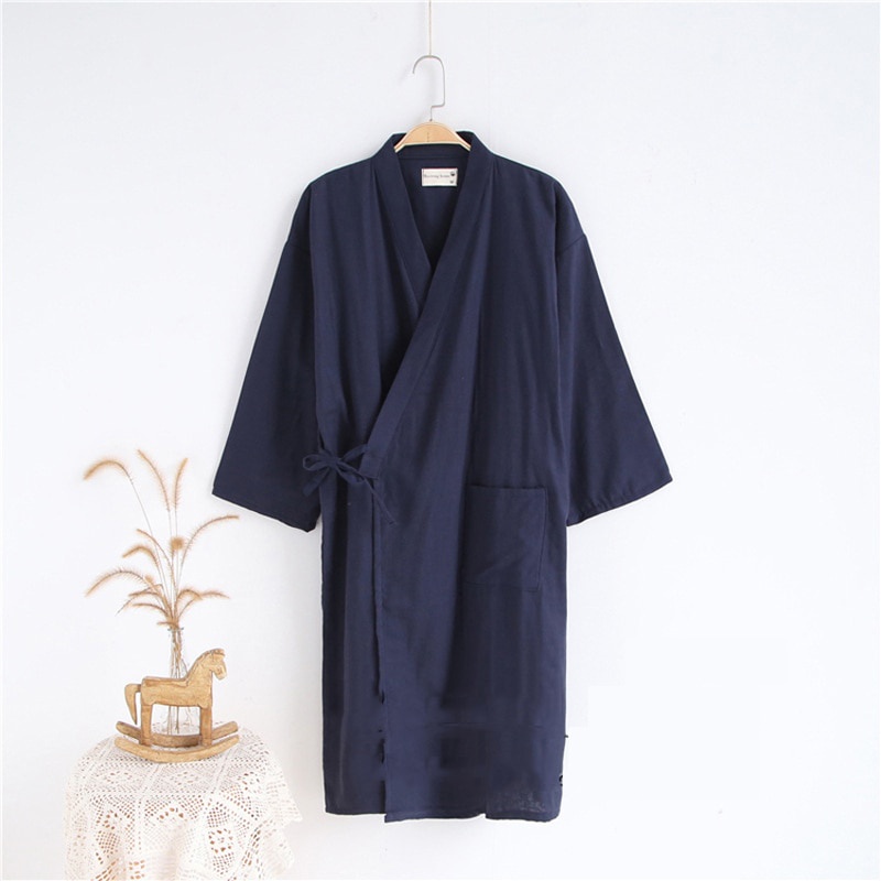 Jual Samurai Men Japanese Pajamas Sets Cotton Kimono Yukata Jinbei Sleepwear Bathrobe Casual ...