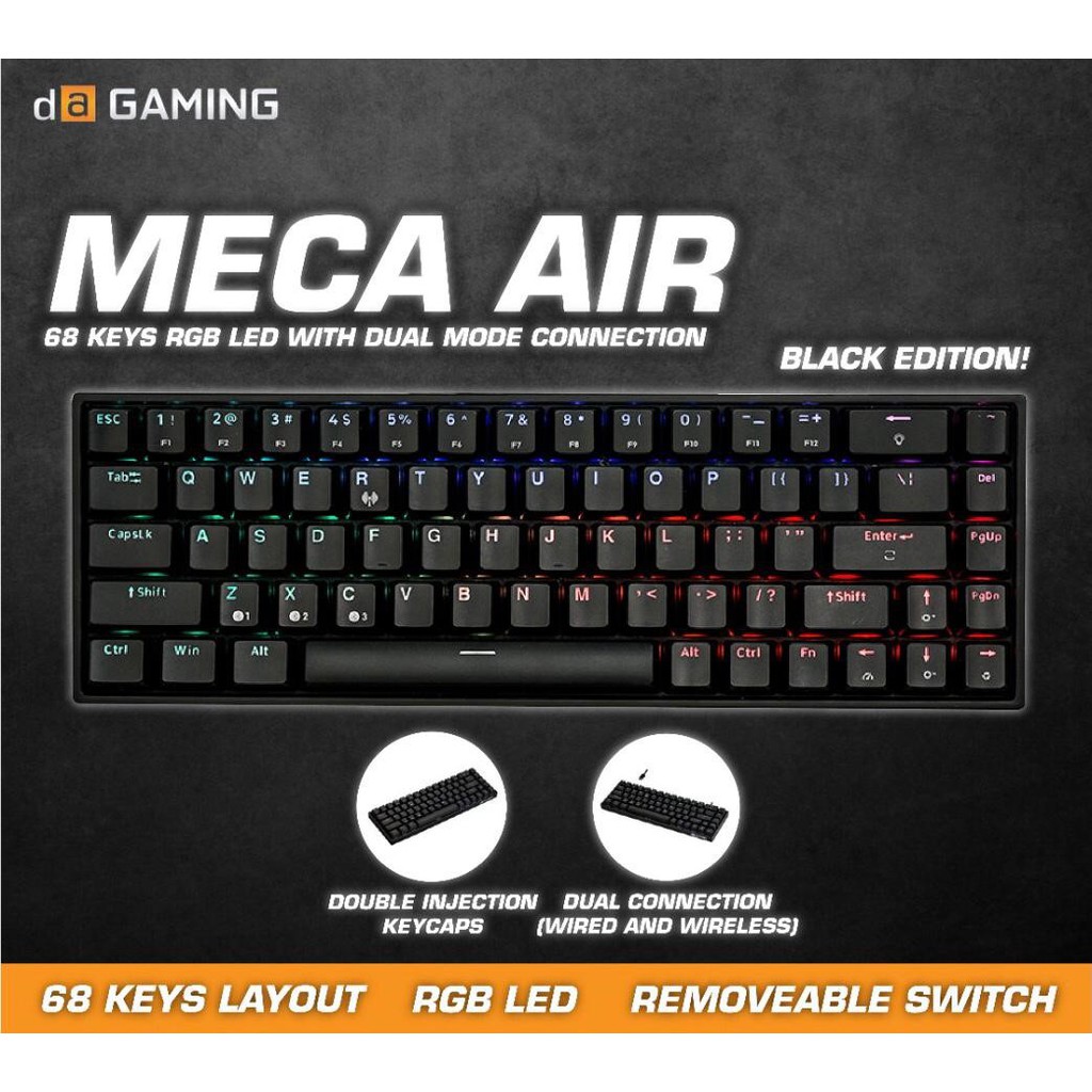 Jual DIGITAL ALLIANCE MECA AIR 68 KEYS WIRED/WIRELESS RGB LED BLACK ...