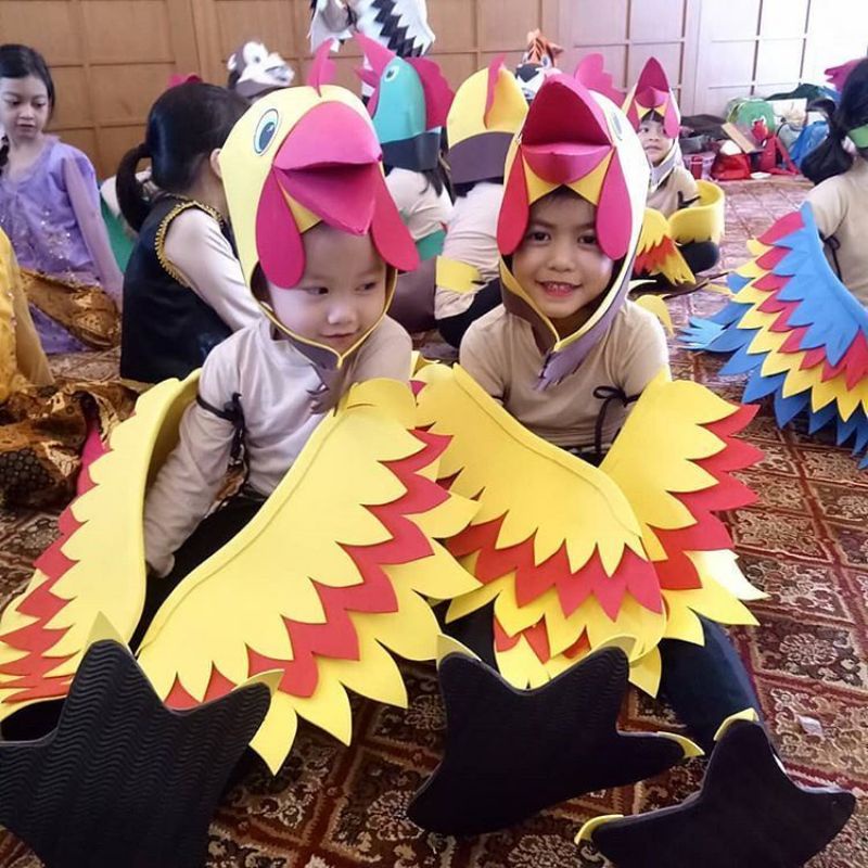 Jual kostum ayam 1 set kepala dan sayap | Shopee Indonesia