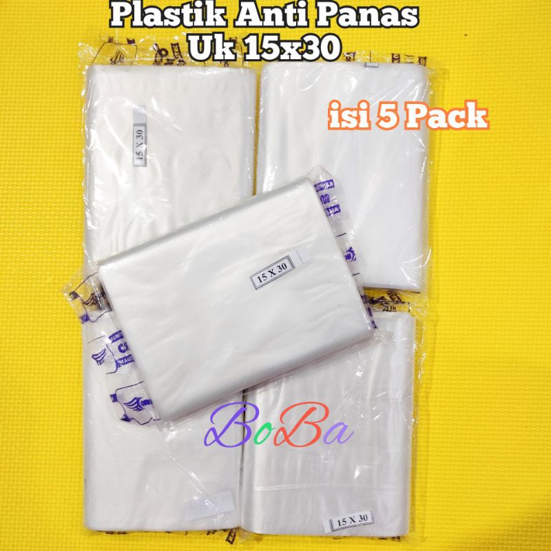 Jual ( isi 5 pack ) Kantong plastik anti panas 15x30/Plastik tahan ...