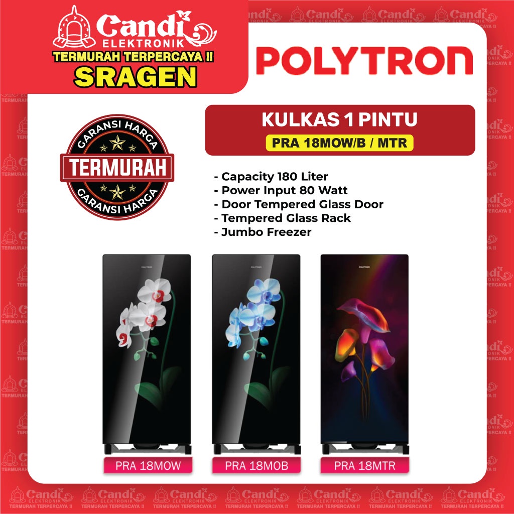 Jual POLYTRON Kulkas 1 Pintu 180 Liter - PRA 18MOW/B / MTR | Shopee ...