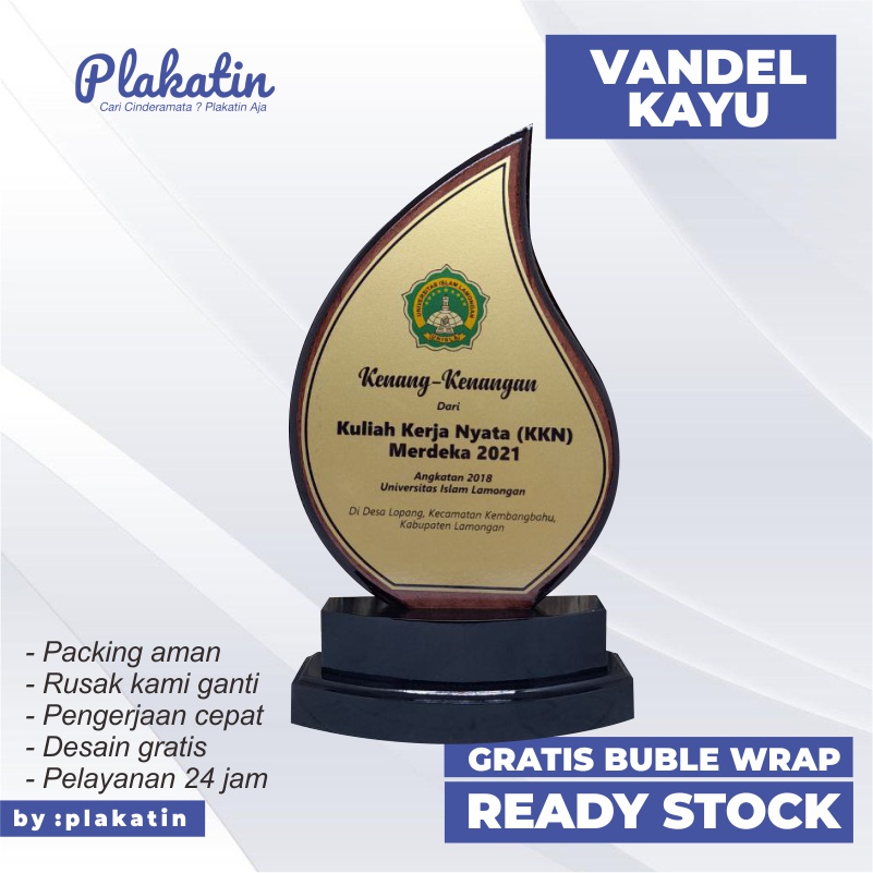 Jual vandel kayu daun / vandel kayu wisuda / vandel kayu penghargaan ...