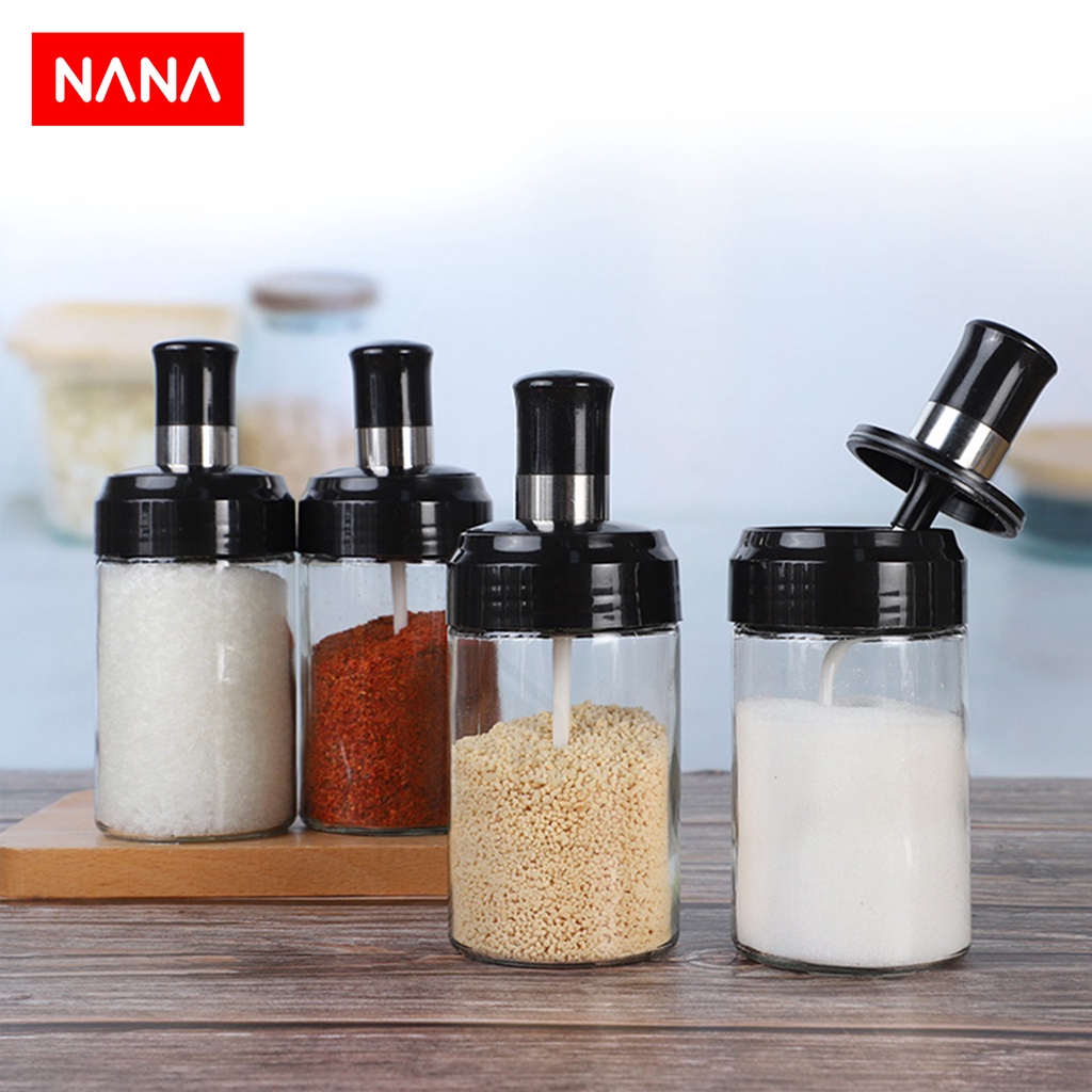 Jual NANA - Toples Bumbu Dapur Serbaguna Botol Kaca / Wadah Tempat Gula ...