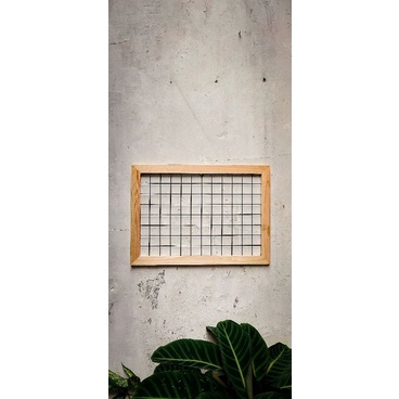 Jual Organizer wire grid besar frame kayu pinus natural | Shopee Indonesia