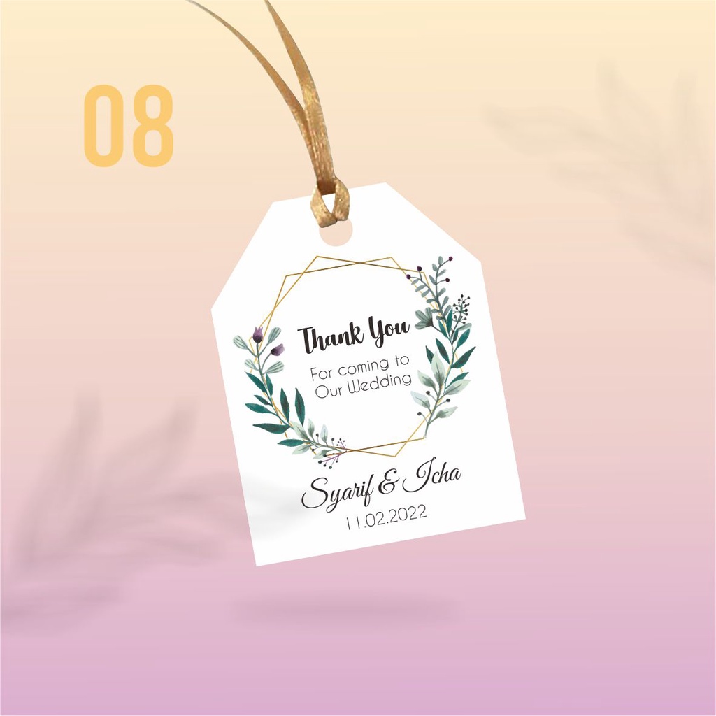 Jual Hang Tag Souvenir 4x5,5 cm / Engagement / Wedding/ Hang Tag Ucapan ...