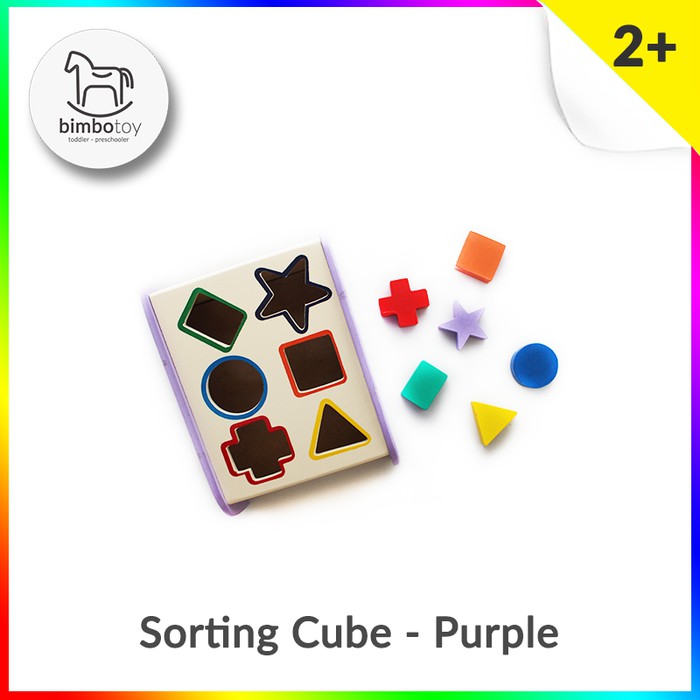 Jual Mainan kayu anak Edukasi Kotak Sortasi Sorting Cube - Biru ...