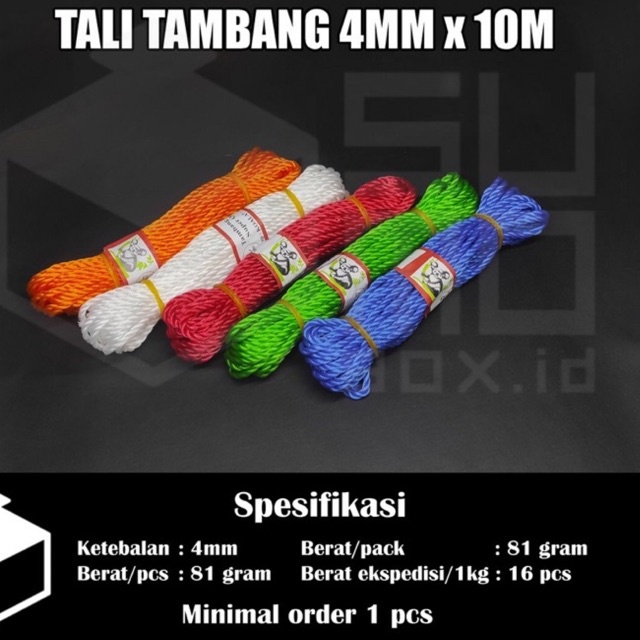Jual Tali tambang plastik 4mm panjang 10 meter kuat kualitas super ...