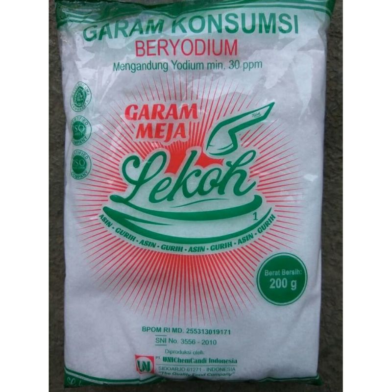Jual Garam Meja / Garam Dapur Beryodium - LEKOH 200 gr | Shopee Indonesia